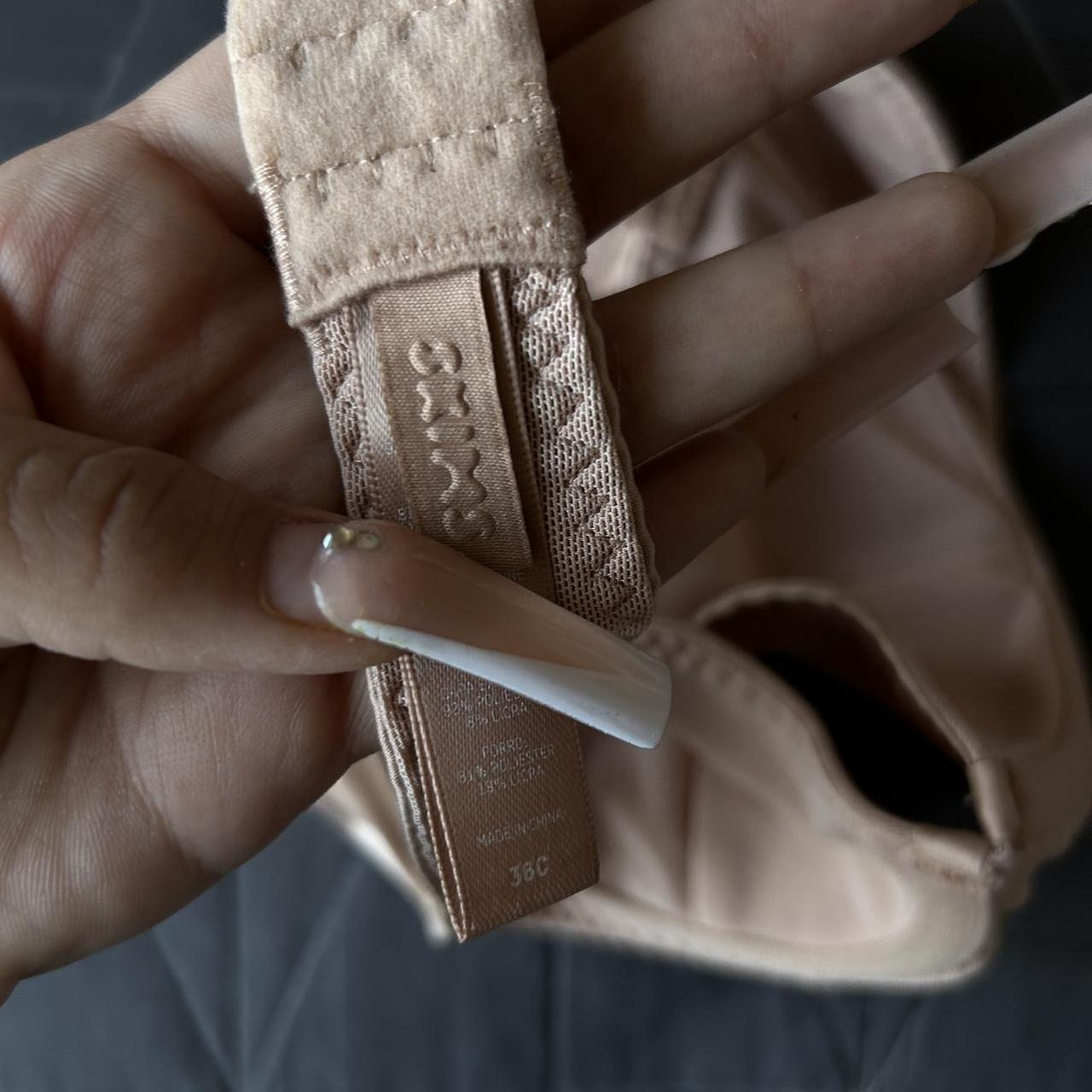 skims satin bra - cream color - like new never... - Depop