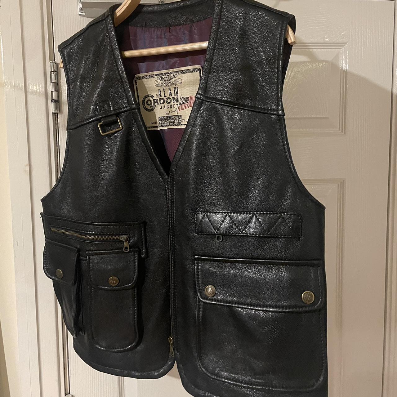 Leather biker/80s rock style vest Great quality and... - Depop