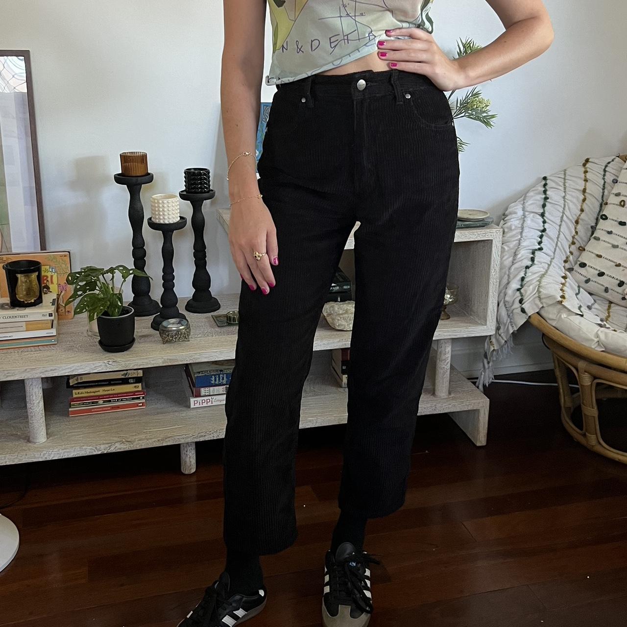 Afends cord black jeans. Straight leg. Size 8. - Depop