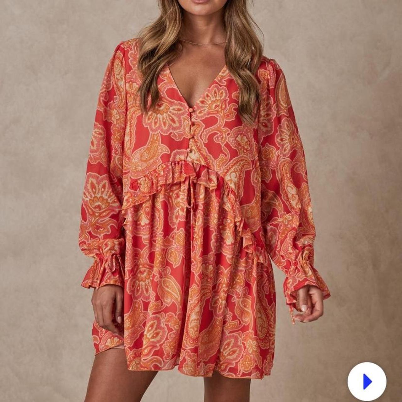 AERE Button Mini Dress - worn once. Regretful sale,... | Depop