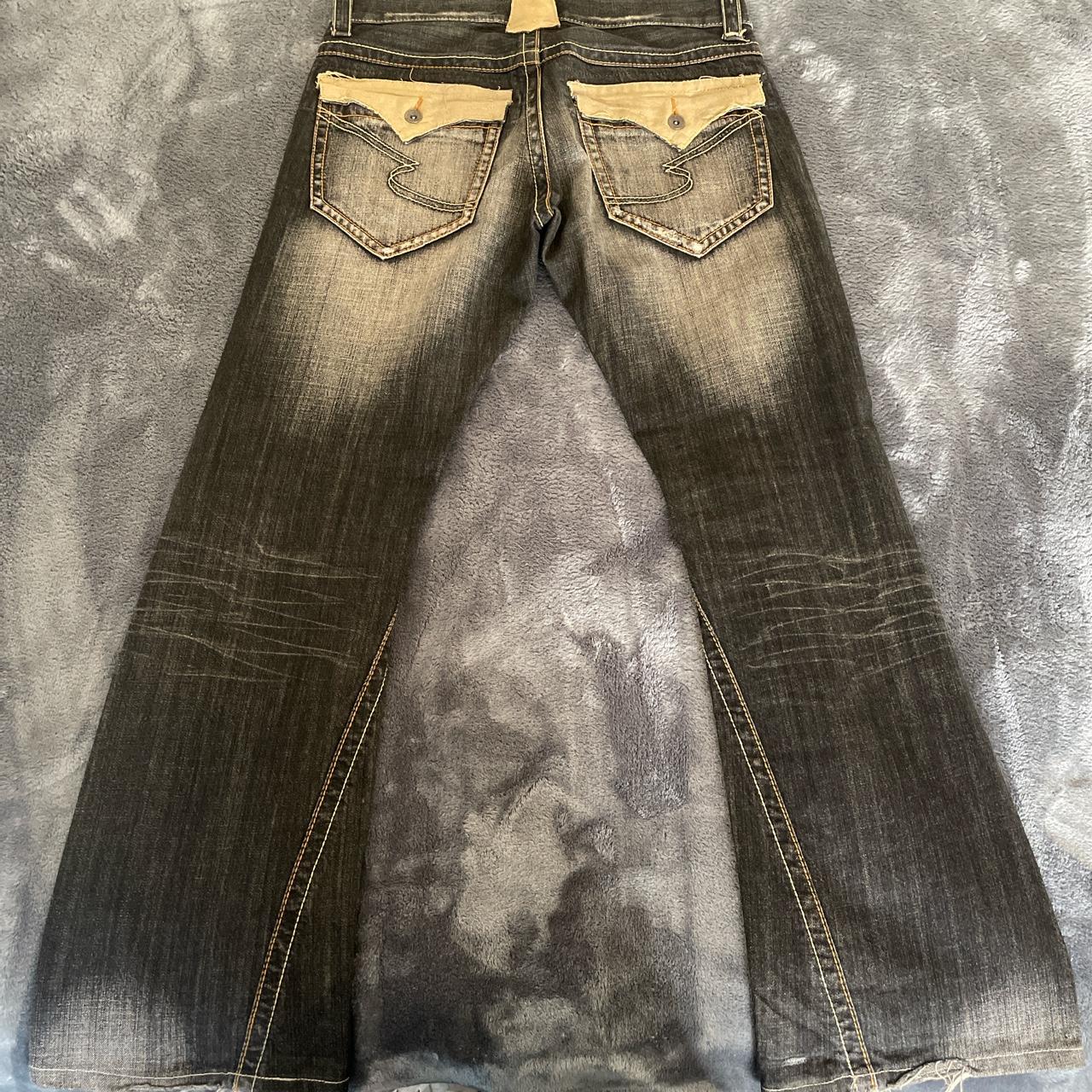 vintage Semantic design boot cut distressed jeans - Depop