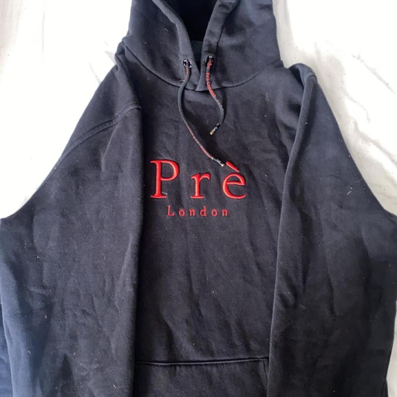 Men’s Prè London hoodie in black and red Size UK... - Depop