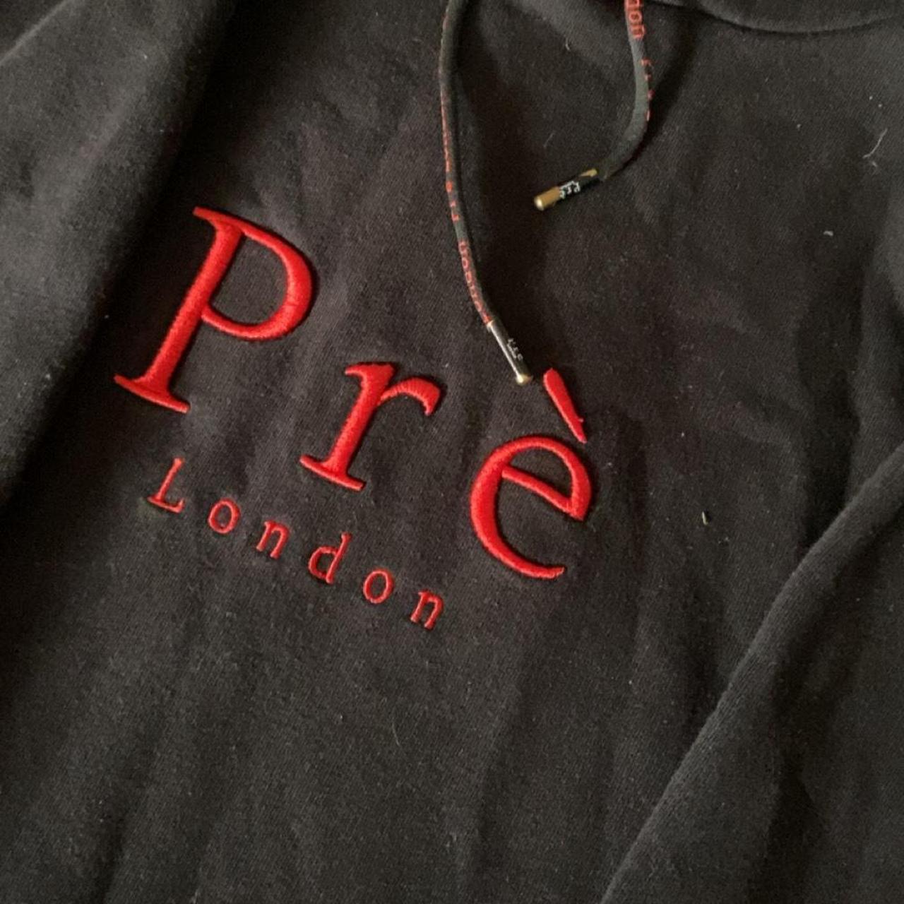 Men’s Prè London hoodie in black and red Size UK... - Depop