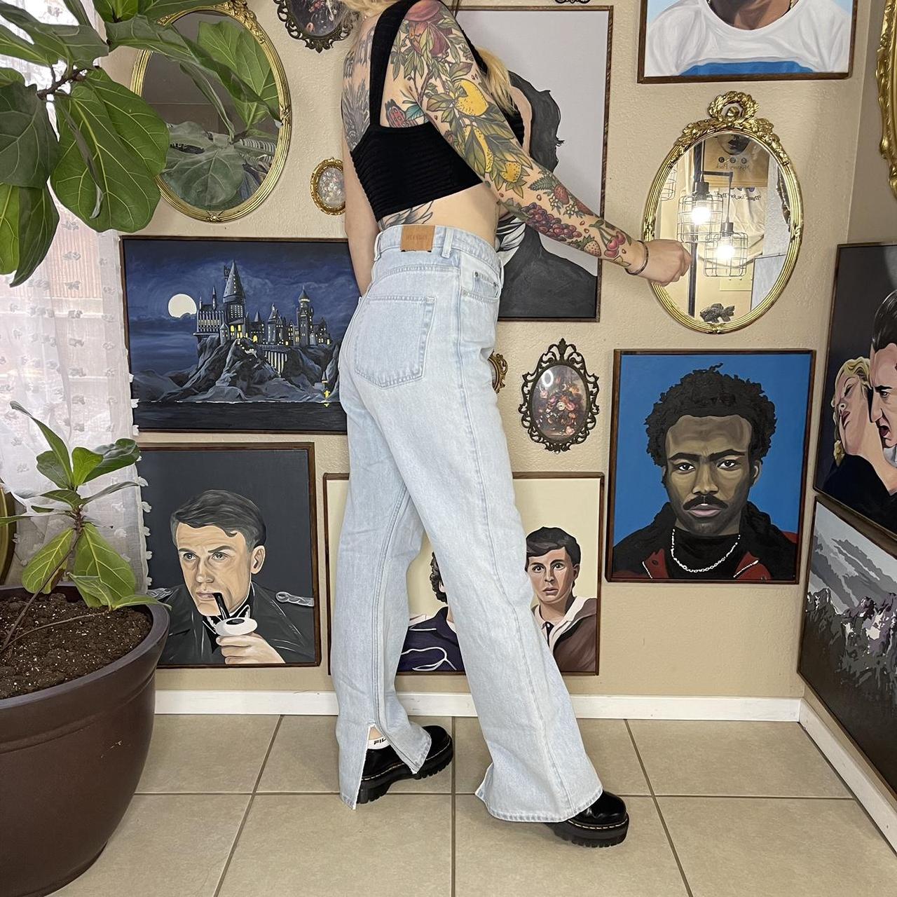 Weekday/ jeans • light wash denim • high rise... - Depop