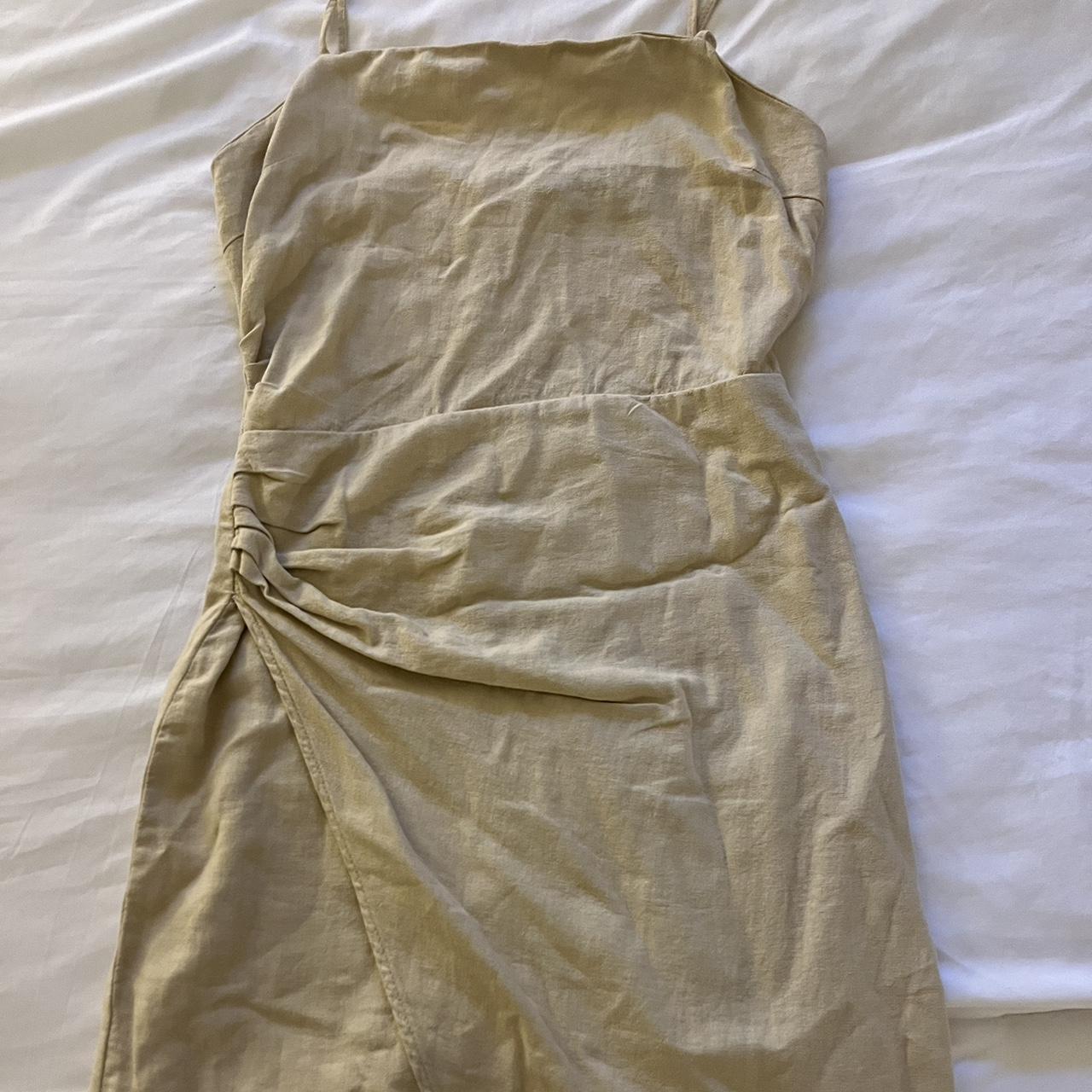 Women’s Zara linen cream summer dress// size XS!! - Depop