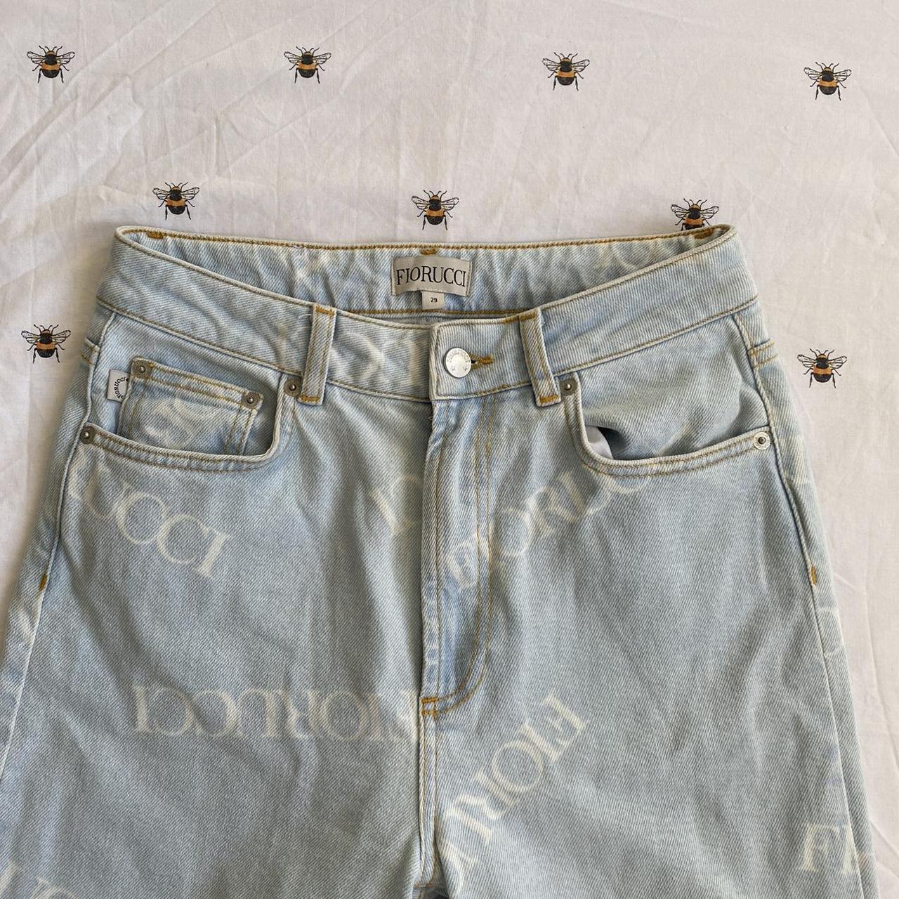 FIORUCCI denim jeans with logo printed W29 Size... - Depop