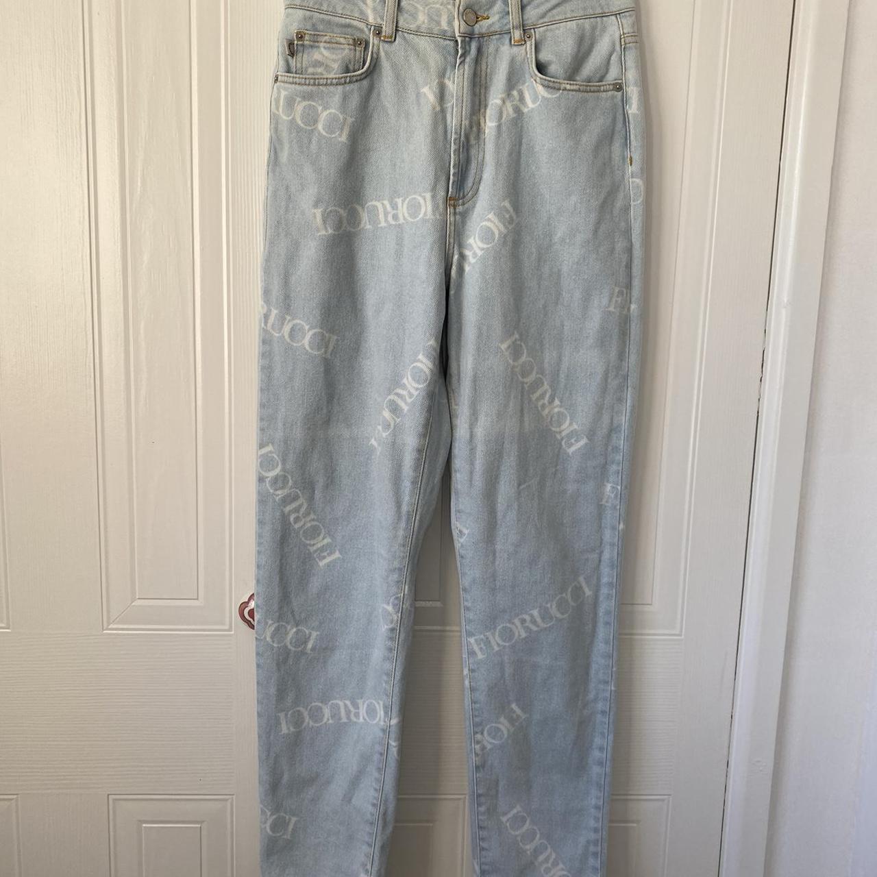 FIORUCCI denim jeans with logo printed W29 Size... - Depop