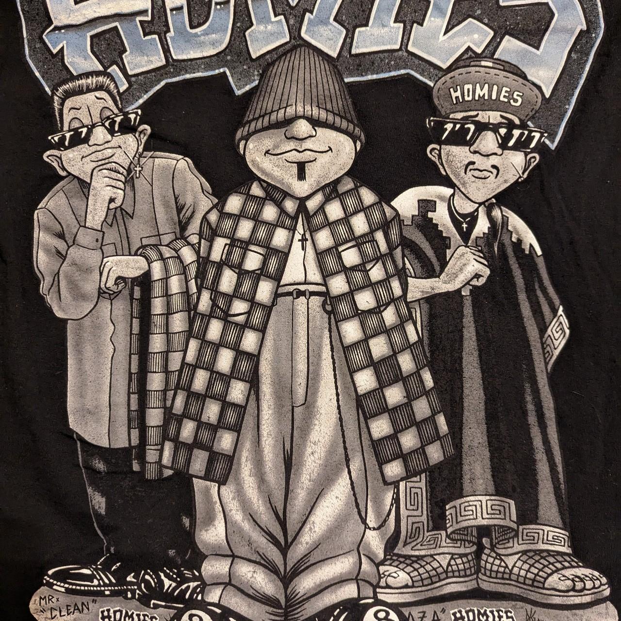 Homies Signature T Shirt Men's M Black 90s Reprint... - Depop