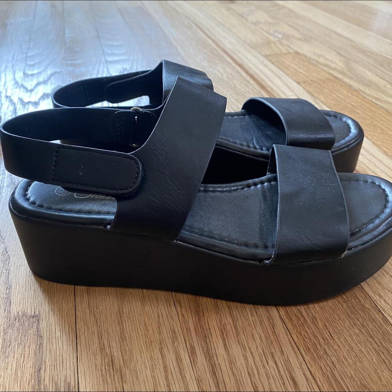 black platform sandals - heel height is 2 inches -... - Depop