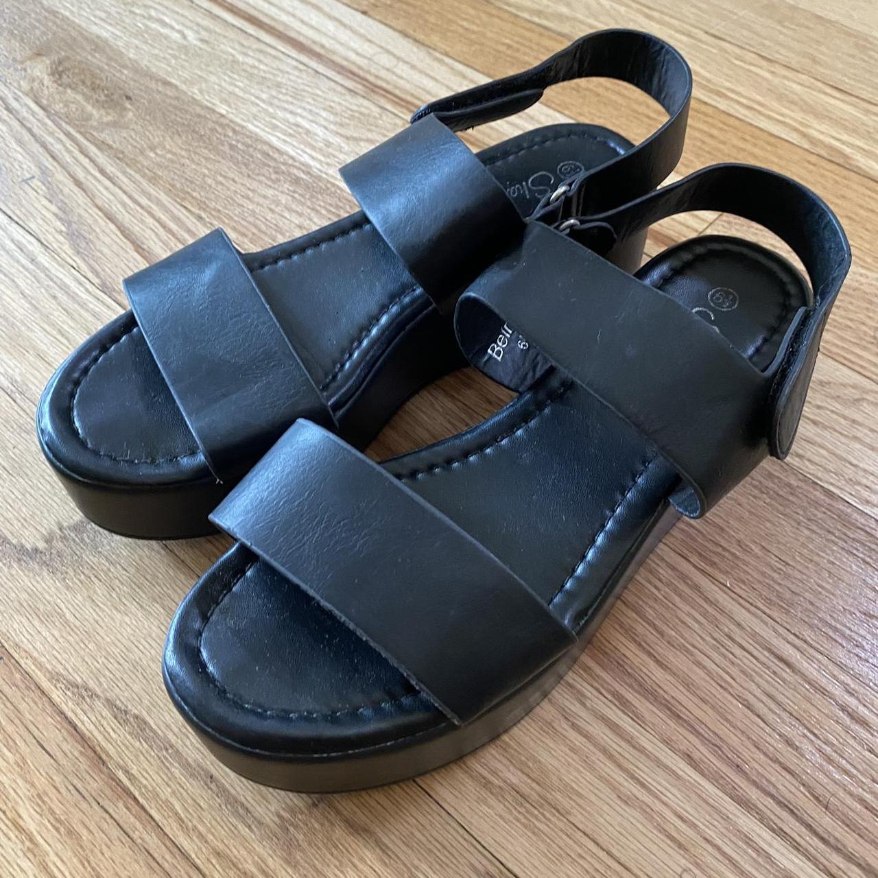 black platform sandals - heel height is 2 inches -... - Depop