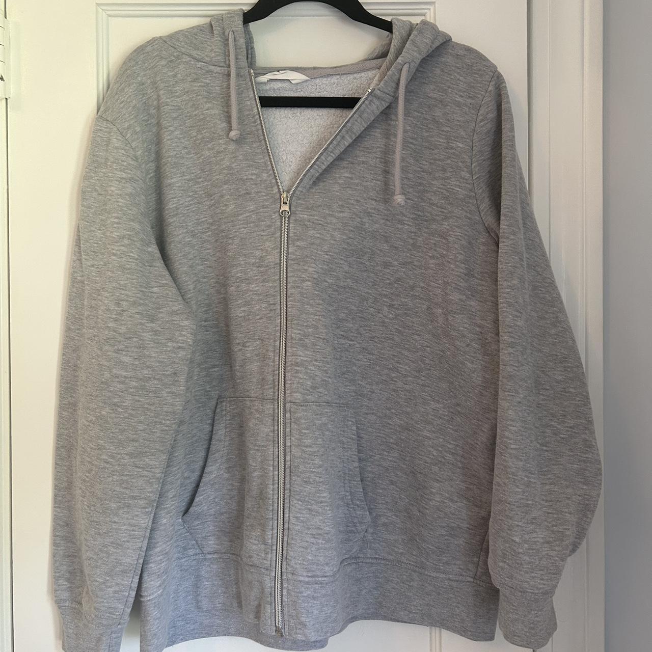 gray zip up jacket lightly worn #jackets #zipup... - Depop