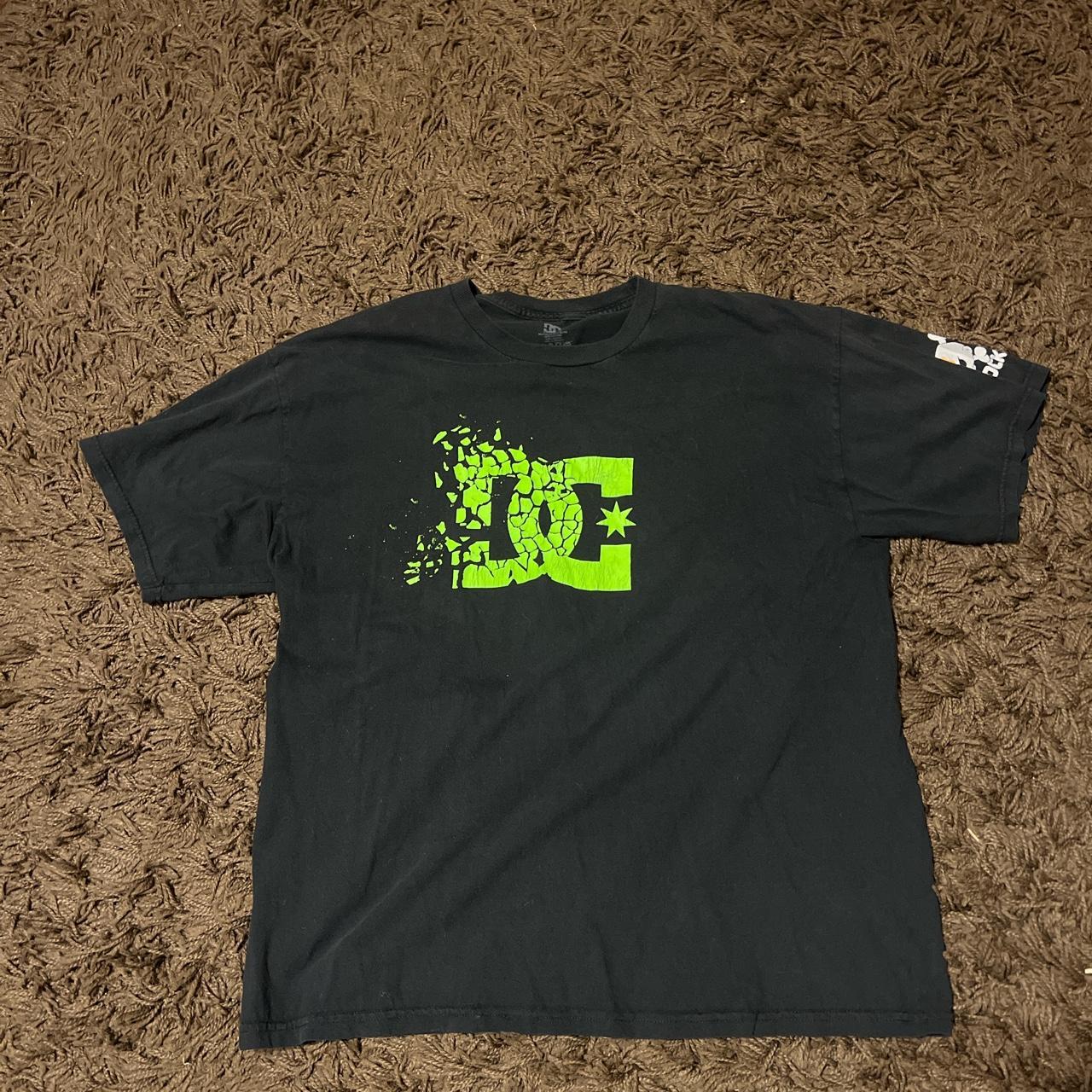 DC Shoes Men's Black and Green T-shirt | Depop