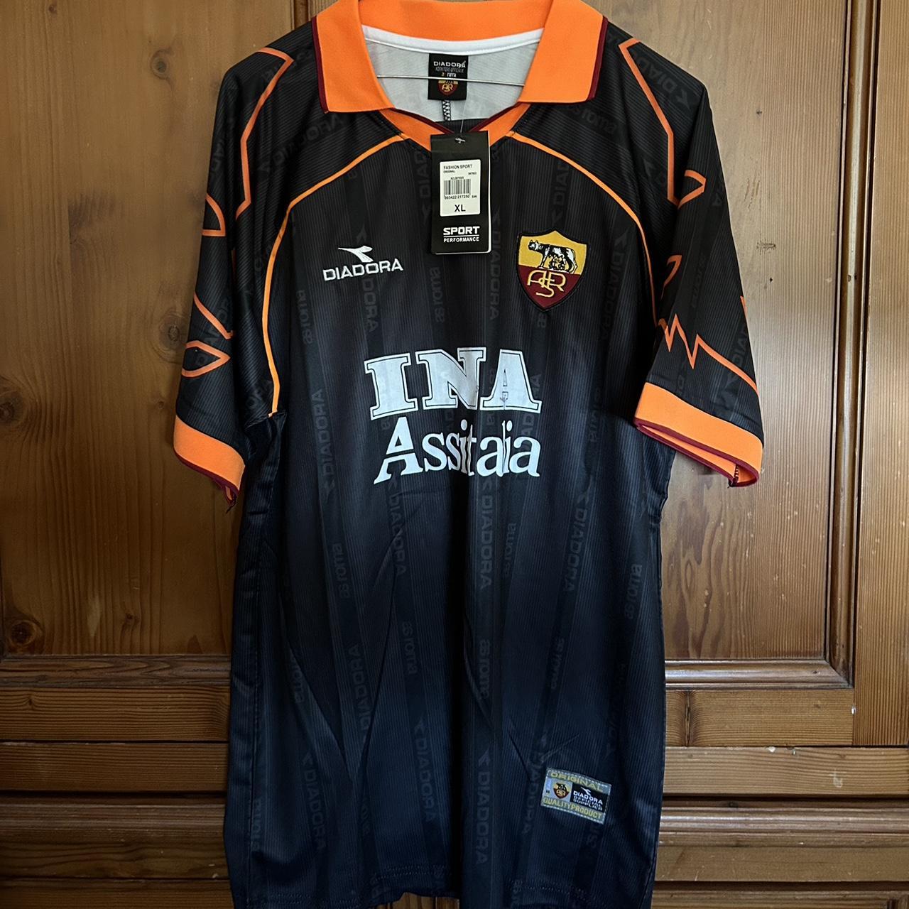 AS ROMA VINTAGE JERSEY SIZE XL (good for large... - Depop