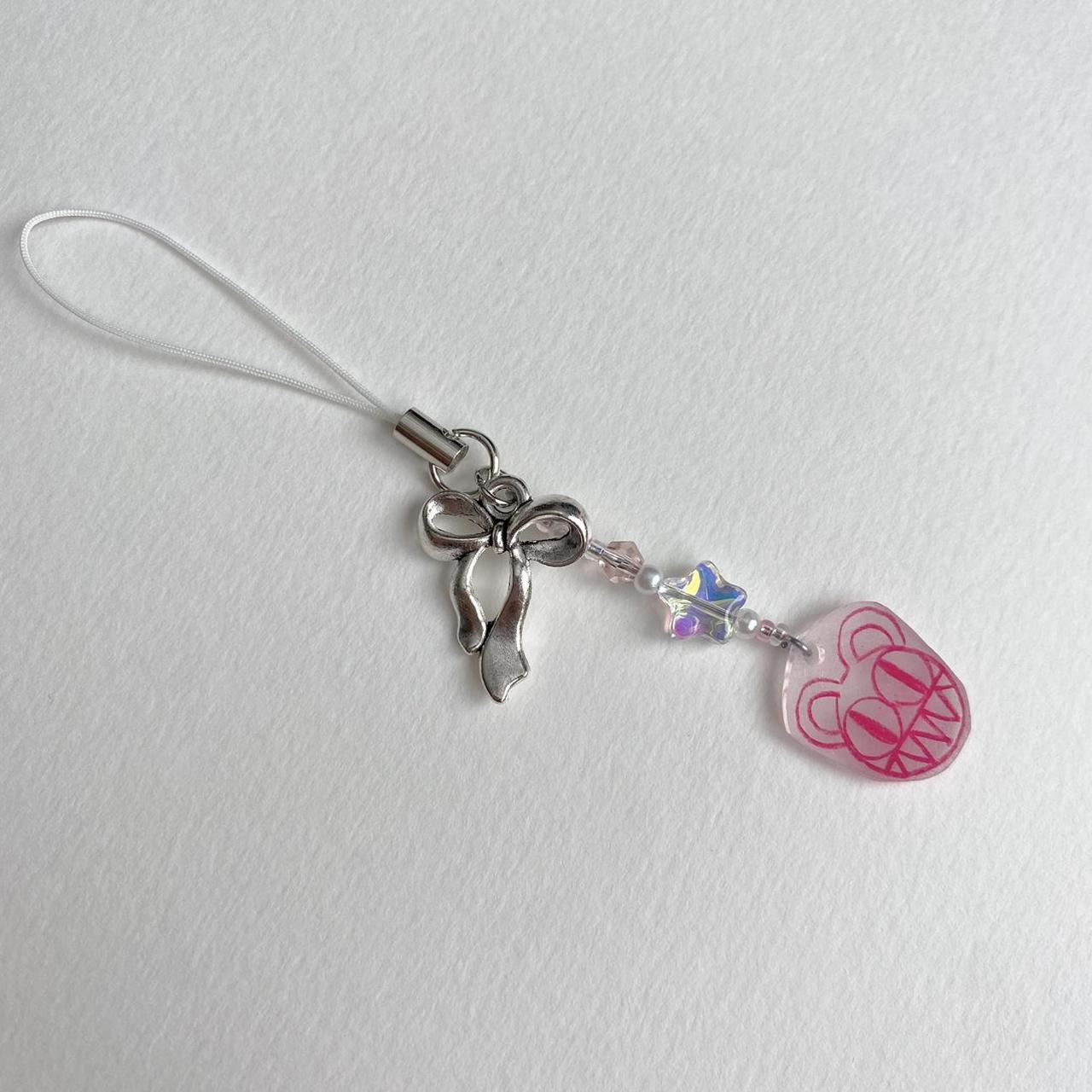 Handmade girly pink Radiohead phone charm or... - Depop
