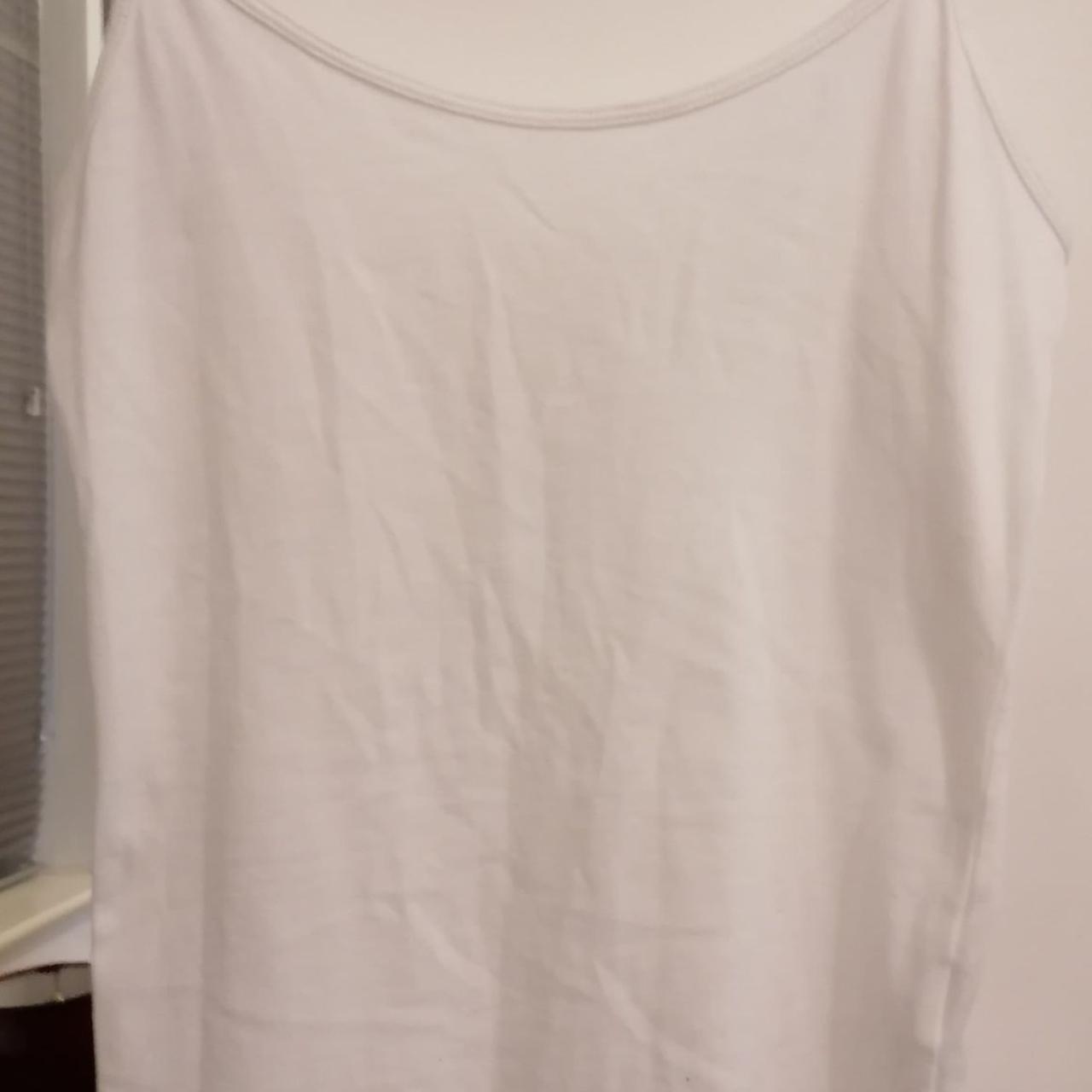 Primark Women's White and Blue Top | Depop