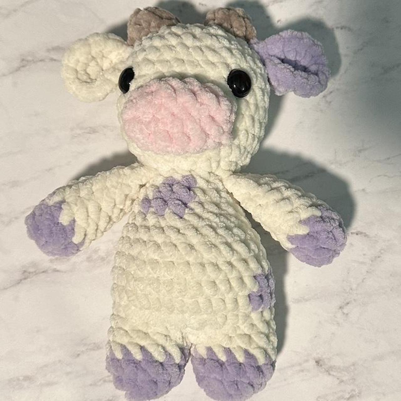 Cute Cow plushie Cute white and purple... - Depop
