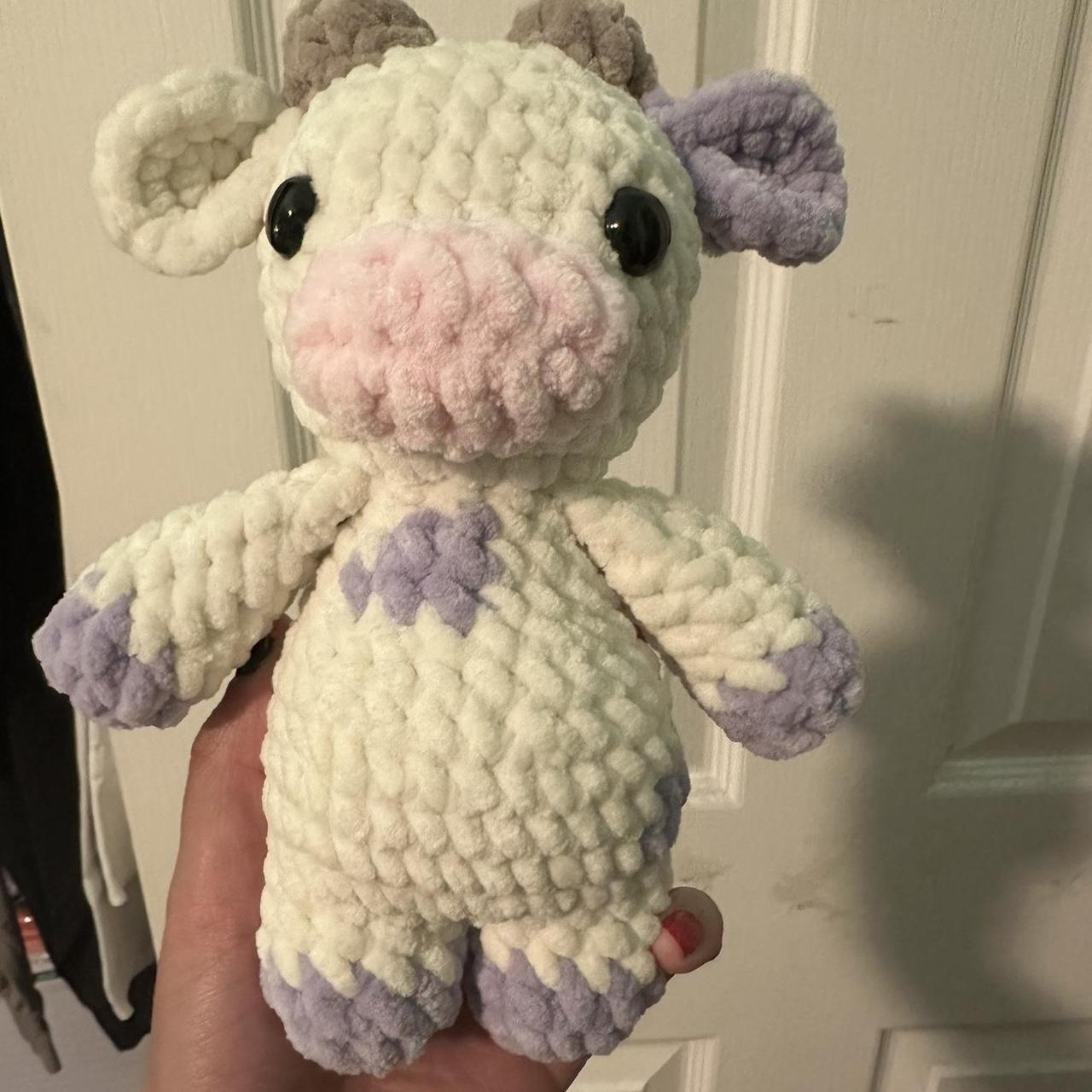 Cute Cow plushie Cute white and purple... - Depop
