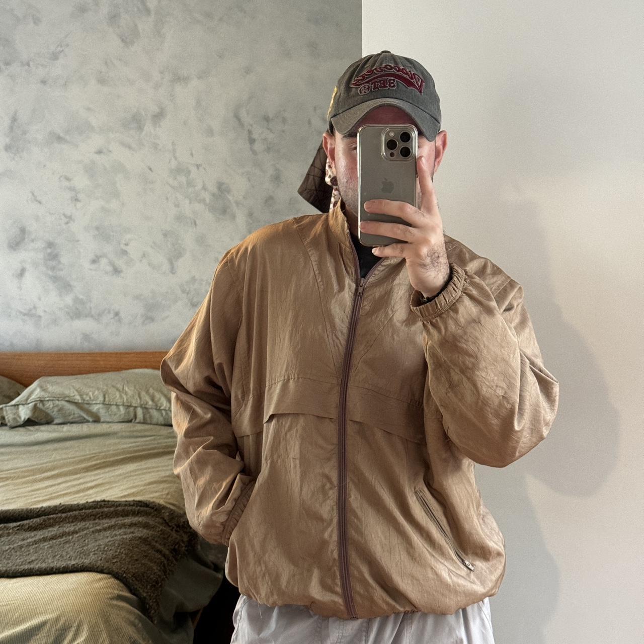 Beige Tan light use bomber jacket Conci by KEL - Depop