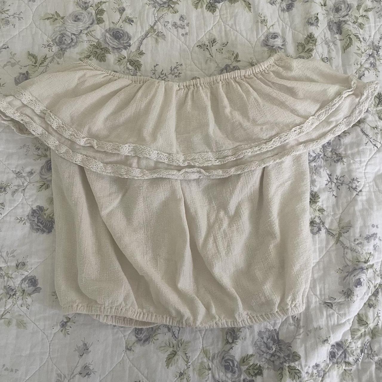 Cream Billabong ruffle tube top | Depop