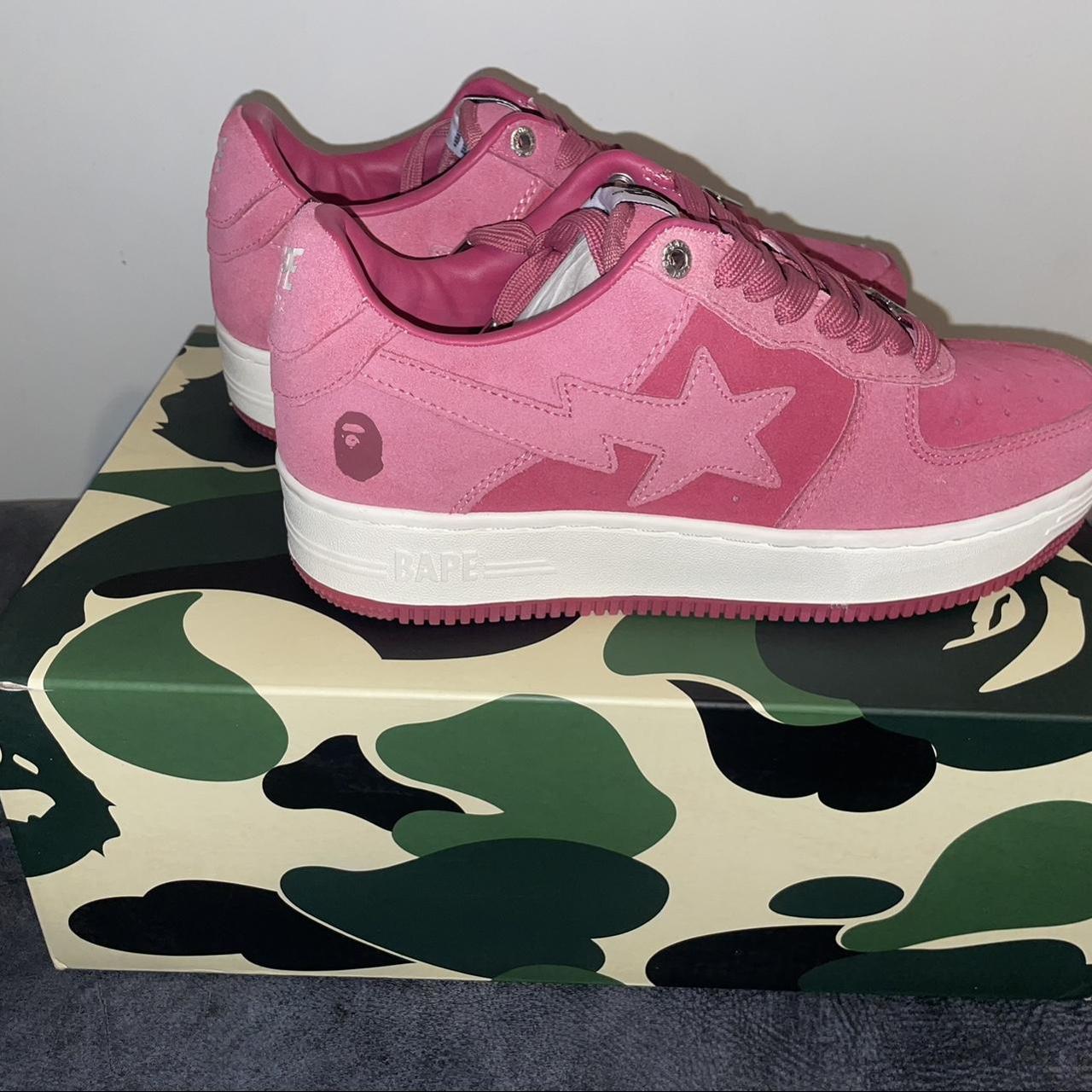 BAPE Men's Pink and White Trainers | Depop