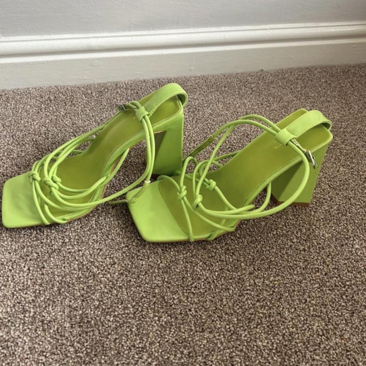 Green strappy heels Block heels Strap Pretty little... - Depop