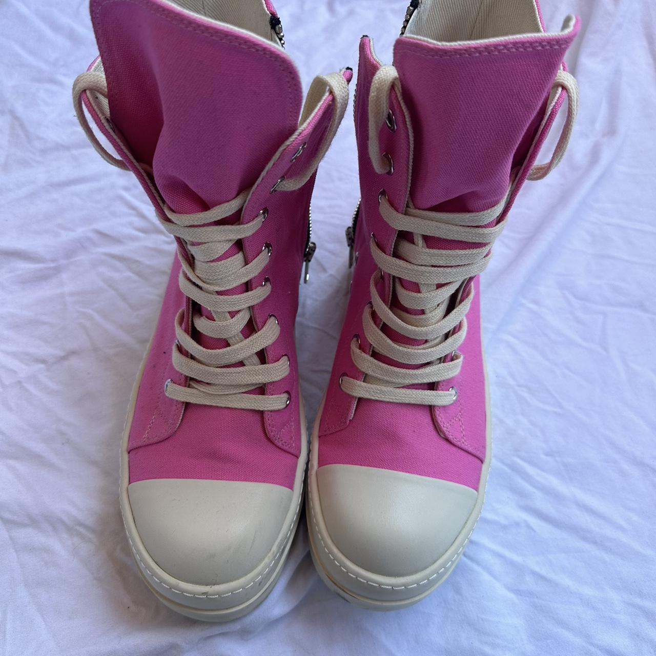 pink rick owens ramones 👅 worn once - just too big... - Depop