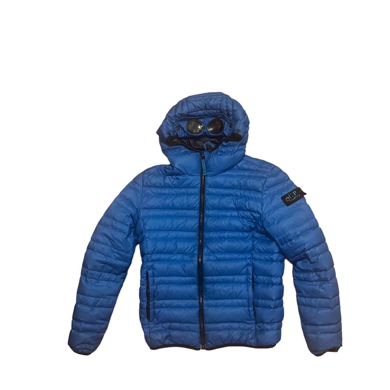 CP Company Men's Blue and Black Coat | Depop