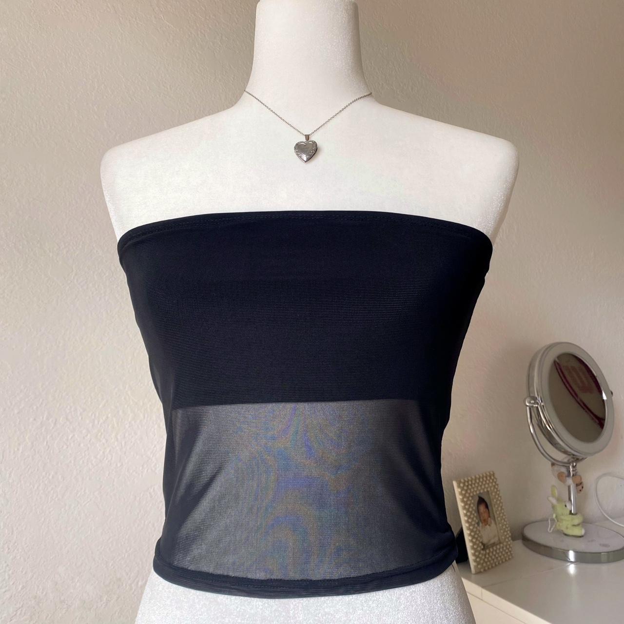 Black mesh tube top. Perfect to pair with any... - Depop