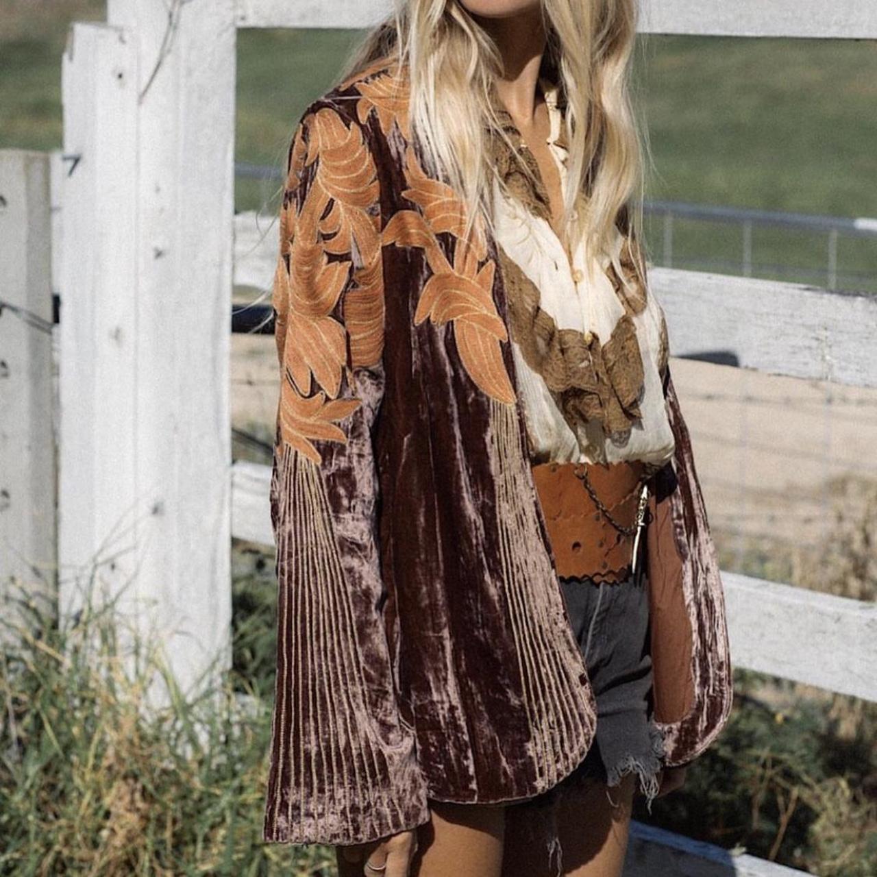 Chasing Unicorns Movin on Up Velvet Jacket Prune... - Depop