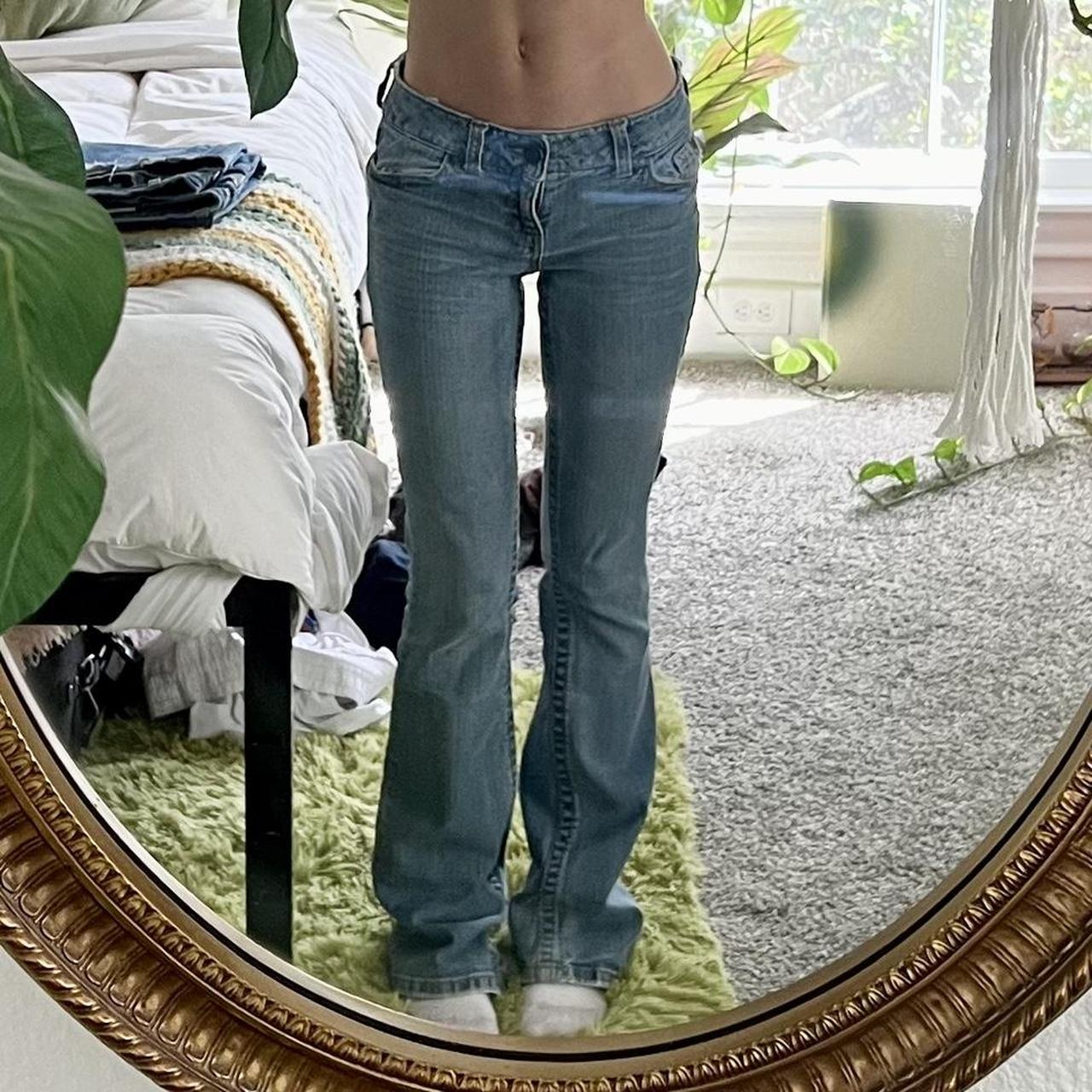 extra low-rise flare jeans aeropostale!! the legs... - Depop