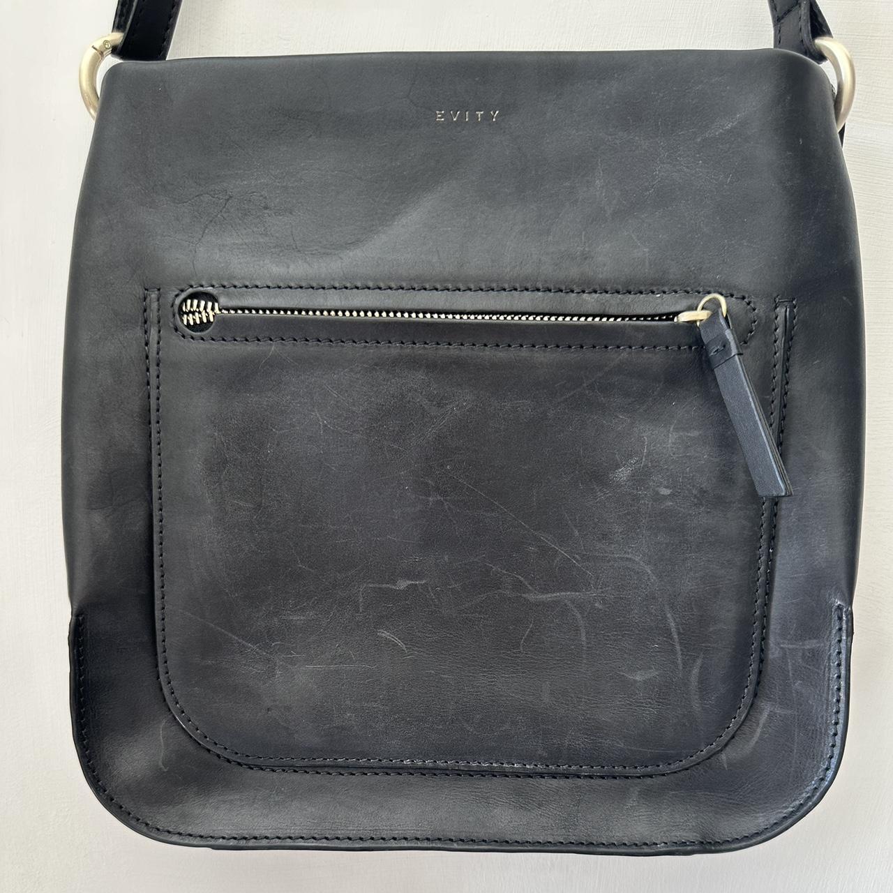 Black leather Evity tote with adjustable strap. In... - Depop