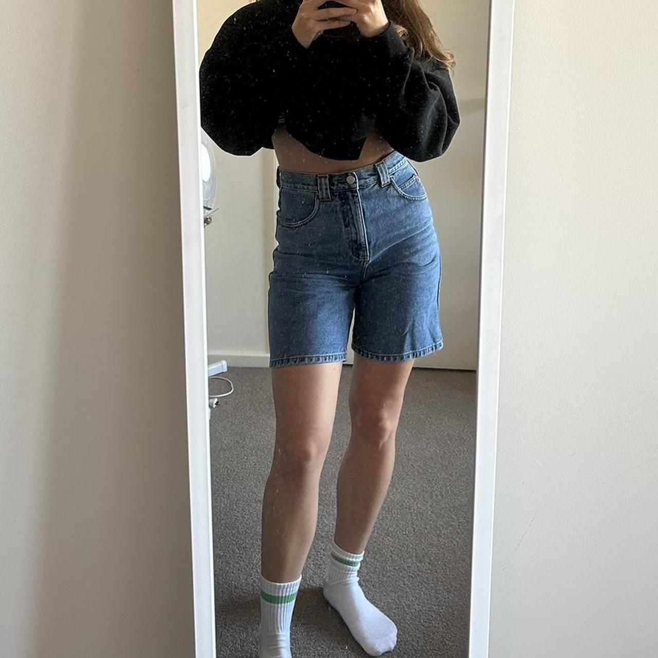 MAGA Shorts Jorts Long and high rise Cinches in... - Depop