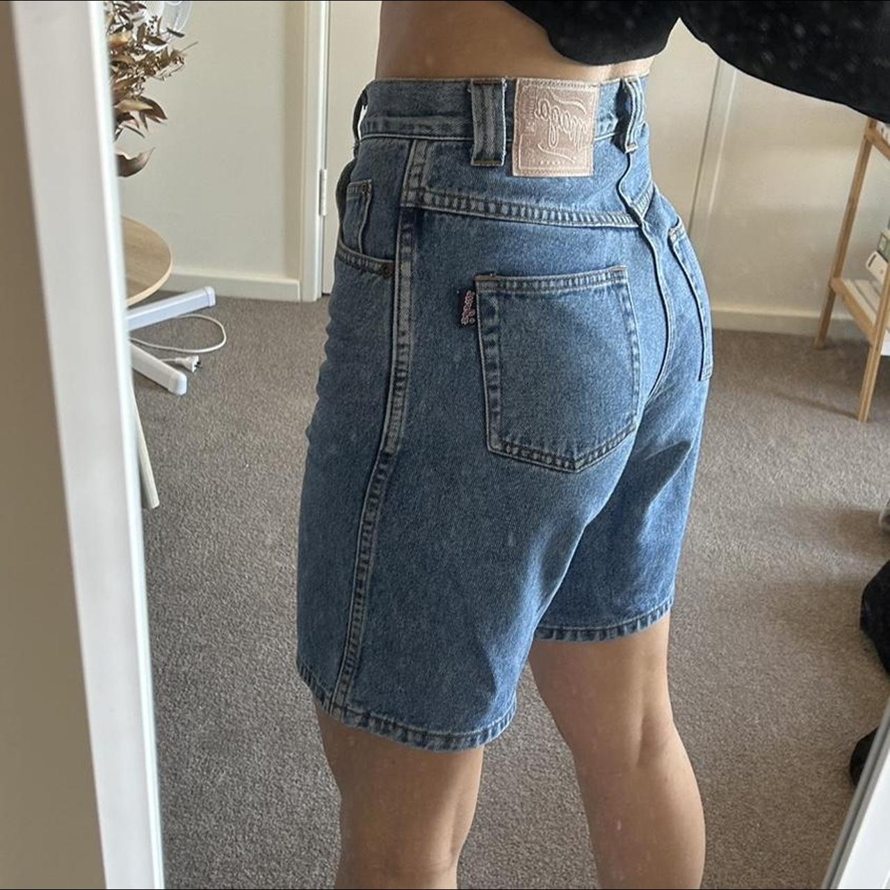 MAGA Shorts Jorts Long and high rise Cinches in... - Depop