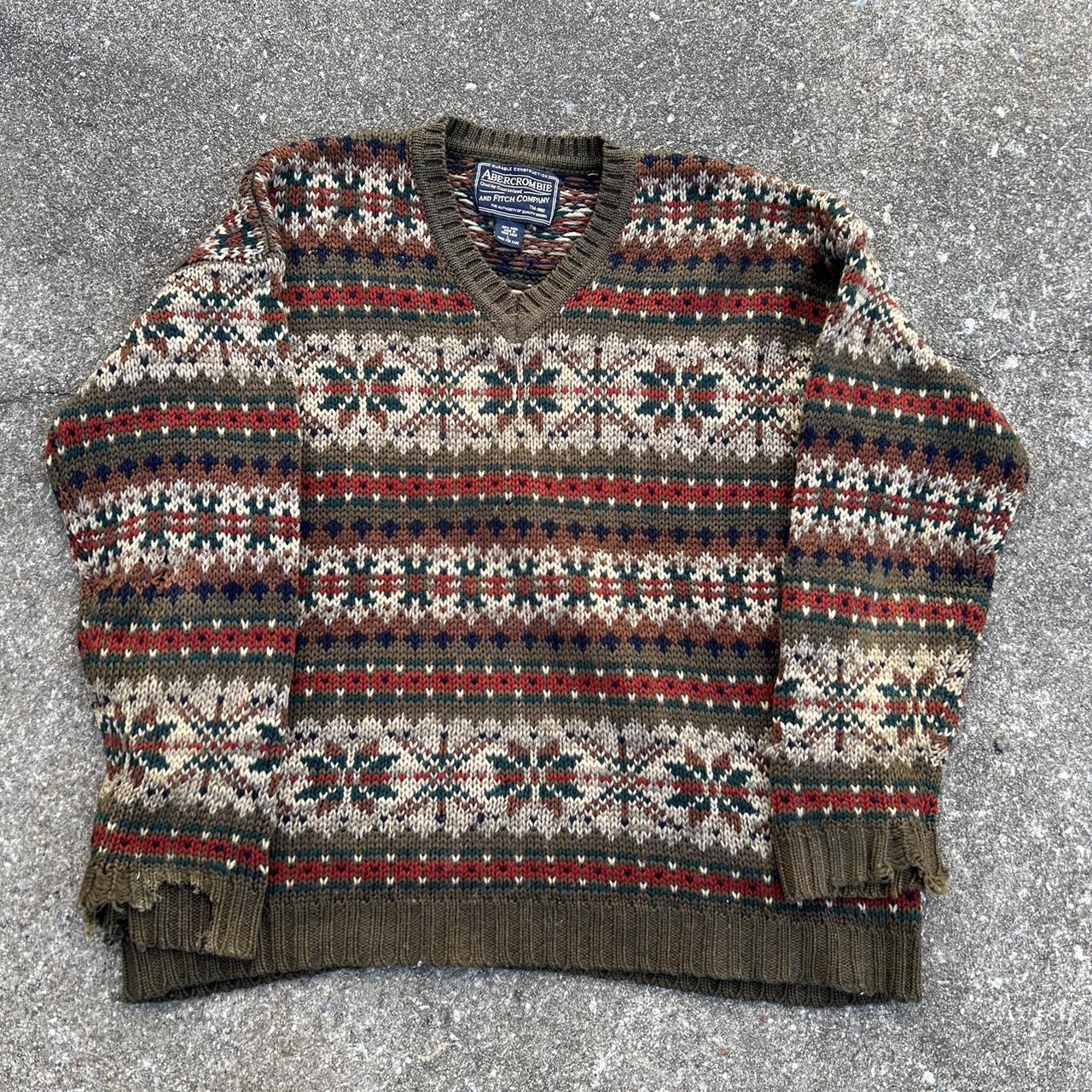 Vintage Abercrombie & fitch sweater ( ️has frayed... - Depop