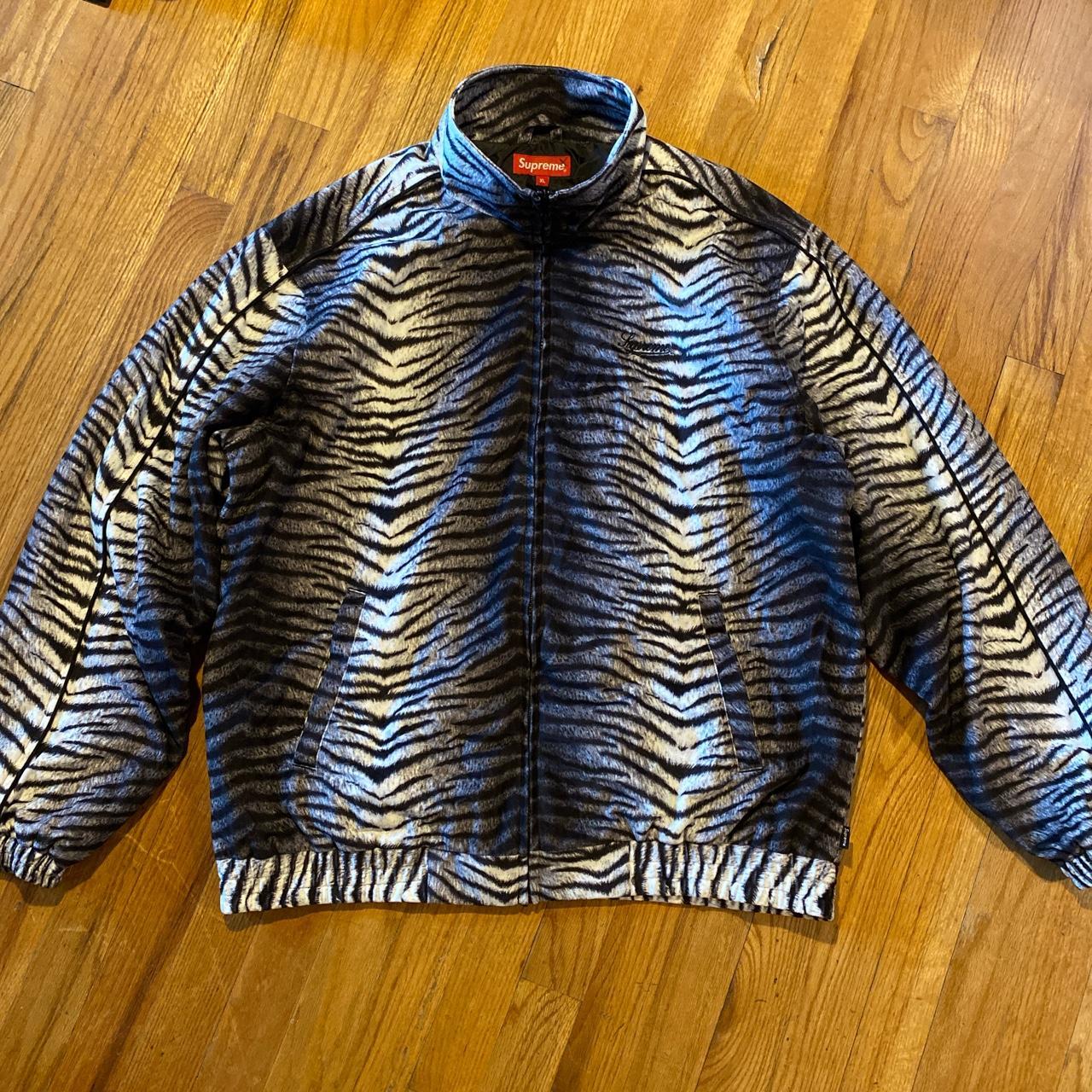 Supreme tiger tripe track jacket. Ss2018 white and... - Depop