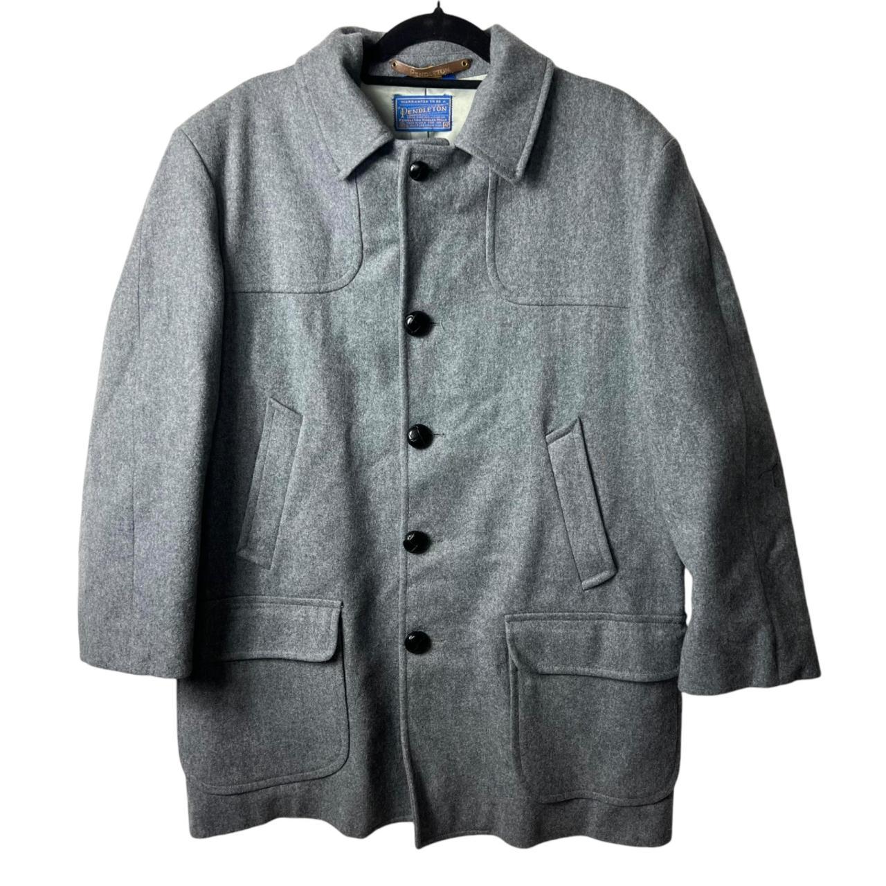 Vintage Pendleton gray wool button up coat men’s... - Depop