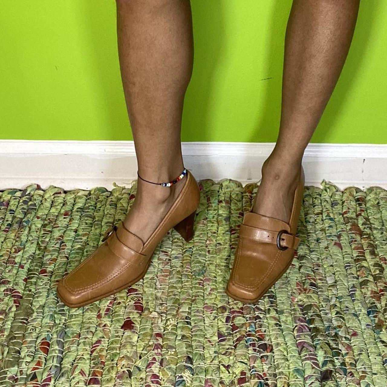 Buckled Square Toe Chunky Heels Brand: Bruno... - Depop