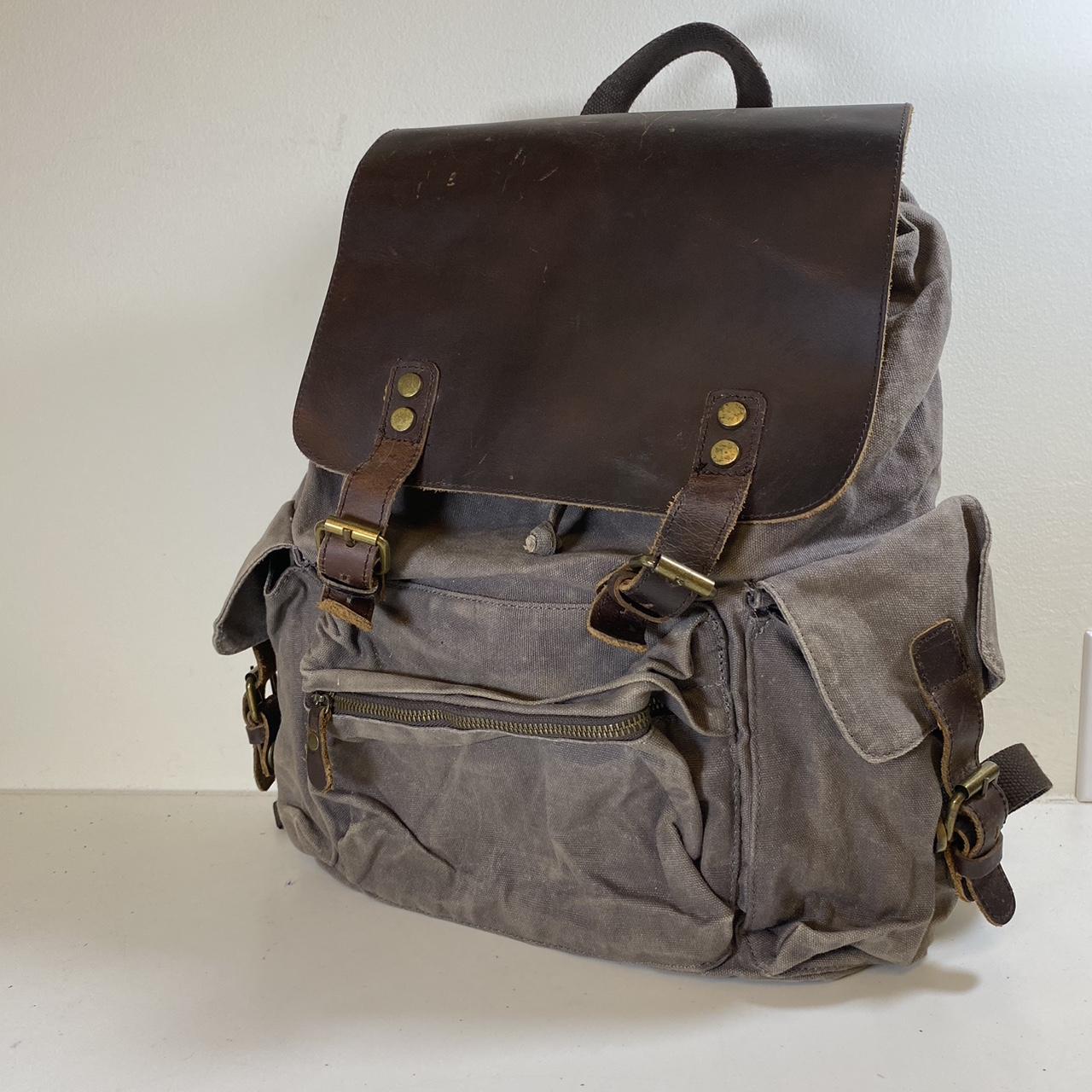 Unisex Top Latch Leather Backpack Unbranded | big... - Depop