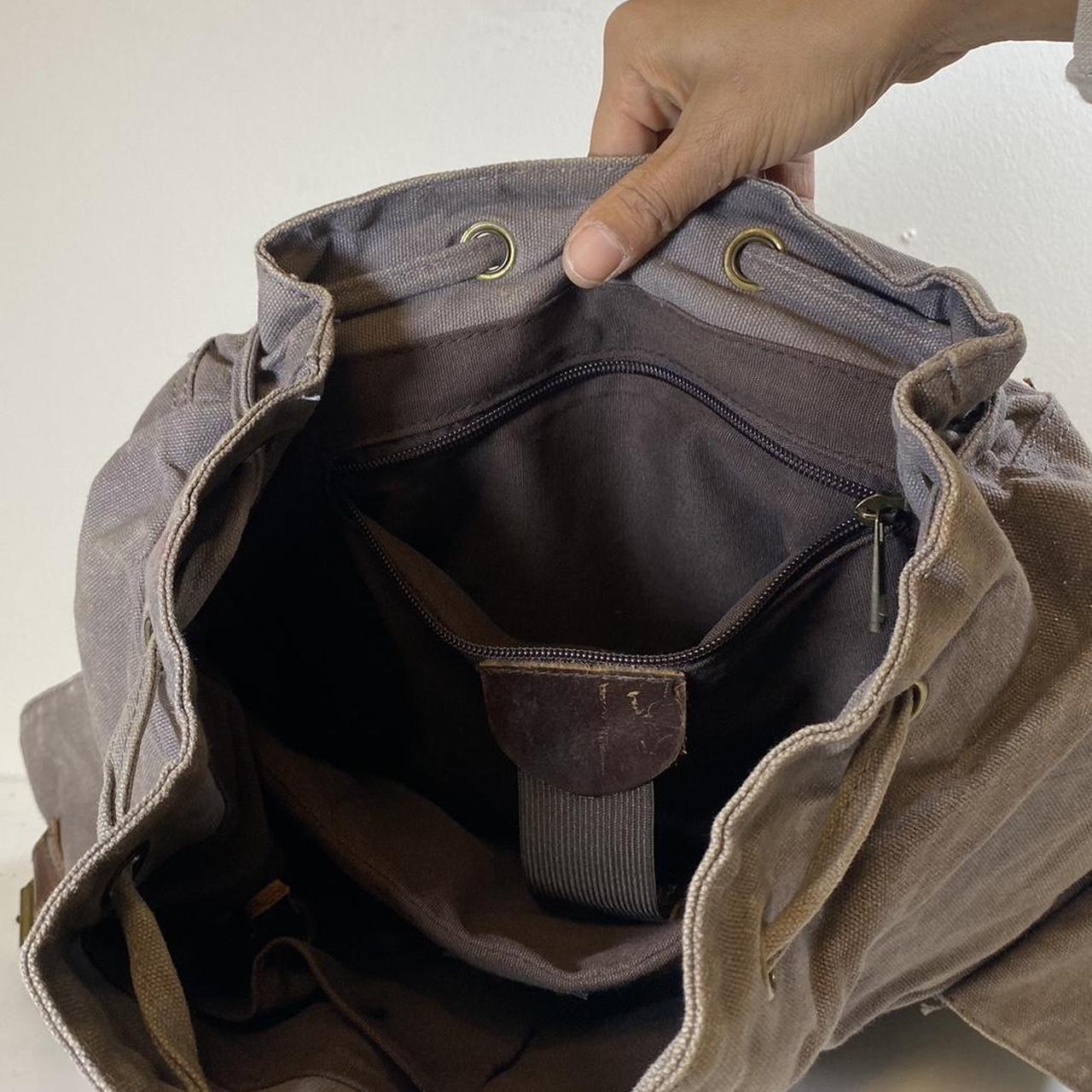 Unisex Top Latch Leather Backpack Unbranded | big... - Depop