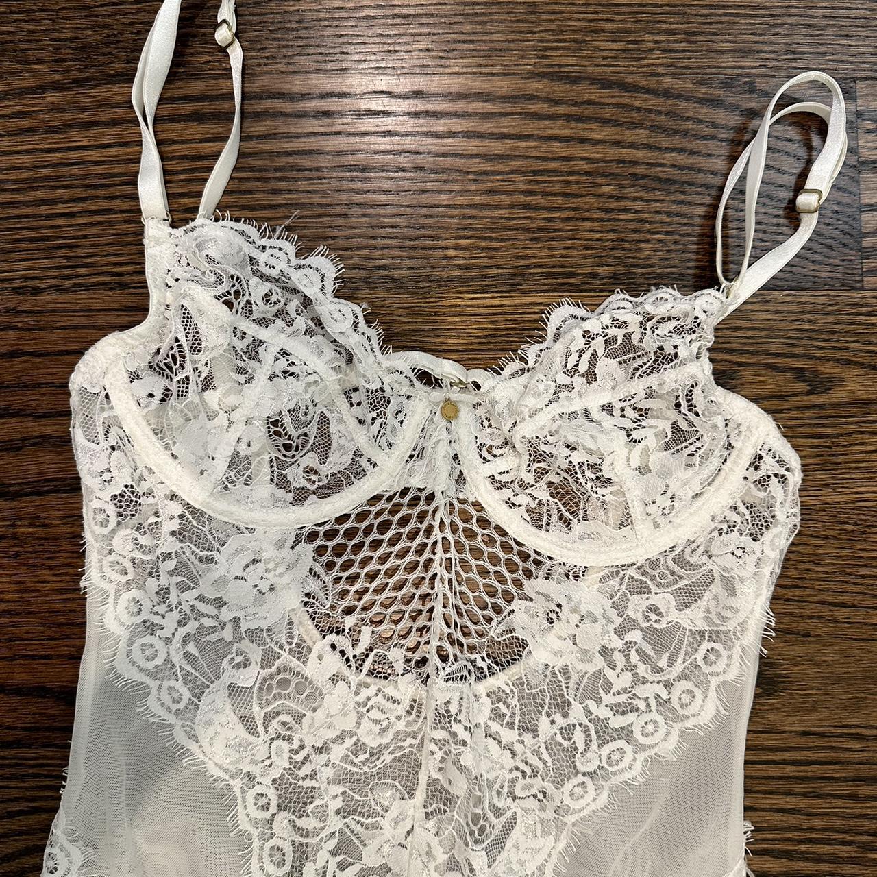 Gooseberry Intimates White Lace Bodysuit In perfect... - Depop