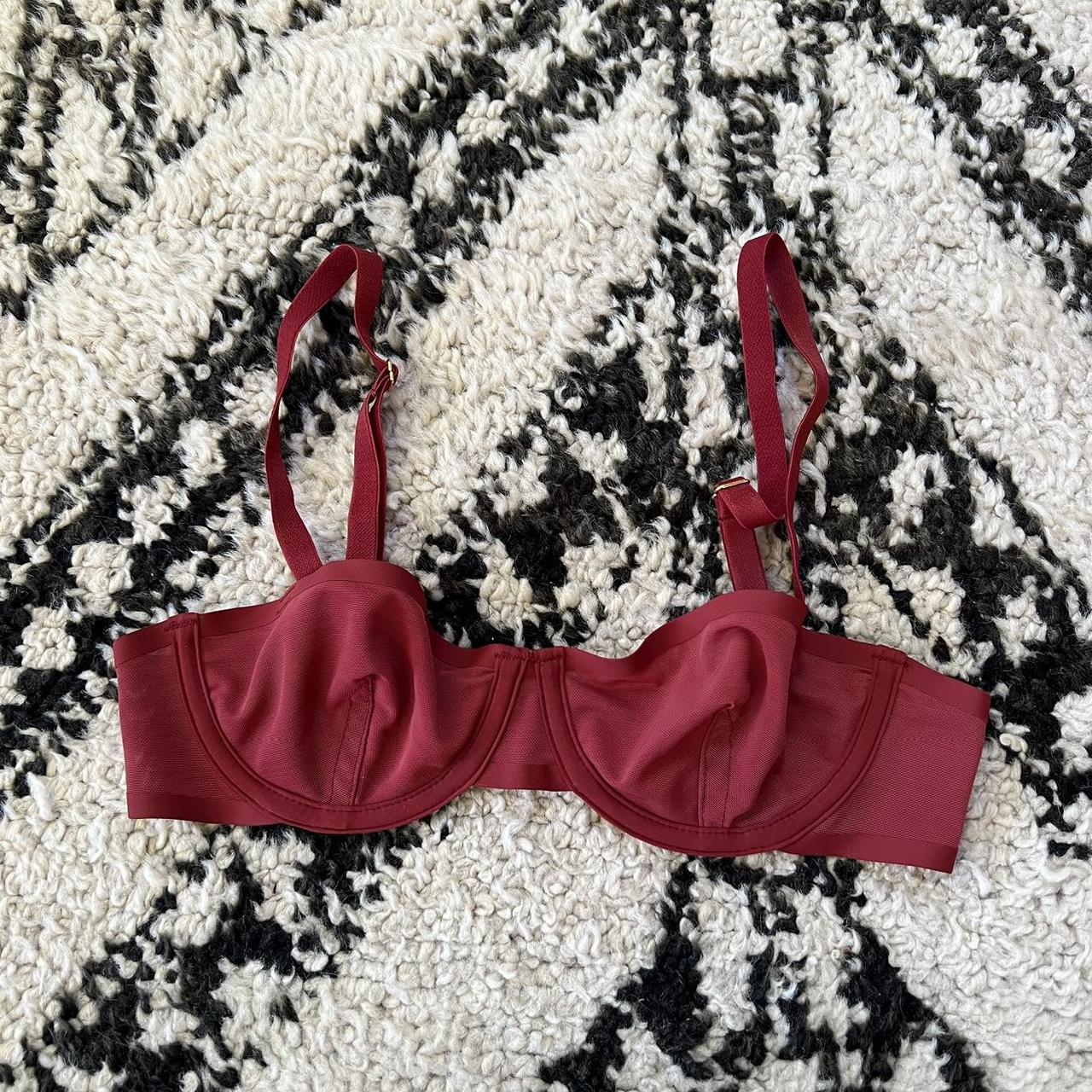 Urban Outfitters Women's Burgundy and Red Bra | Depop
