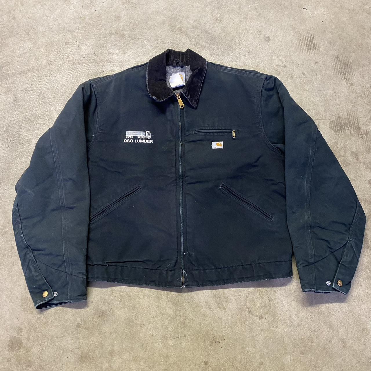 Black Carhartt detroit jacket blanket lined... - Depop