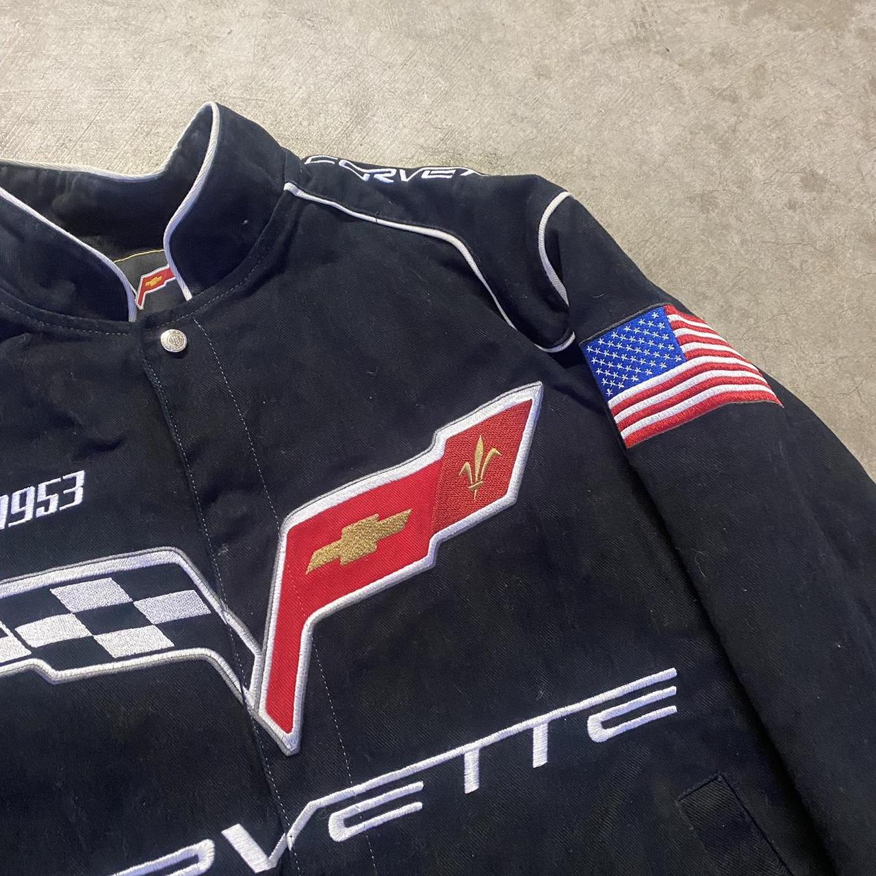 vintage corvette jacket vintage racing jacket jh... - Depop