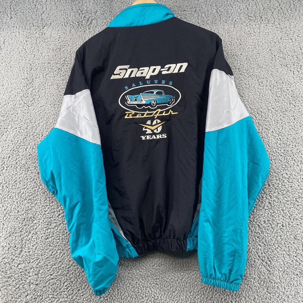 vintage snap on racing jacket vintage racing... - Depop