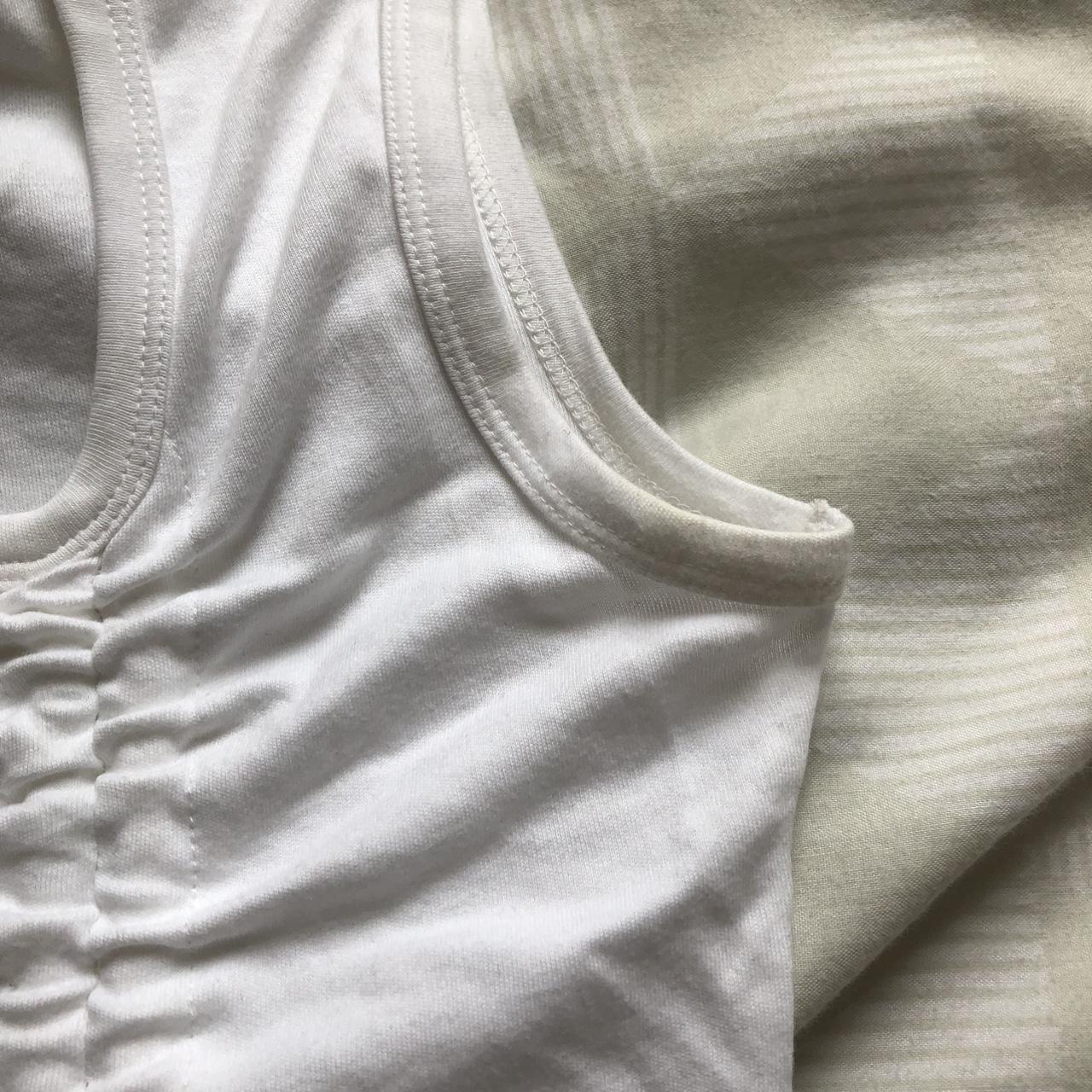 White Ruched Crop Top Rave Cyberpunk Club Delivery... - Depop