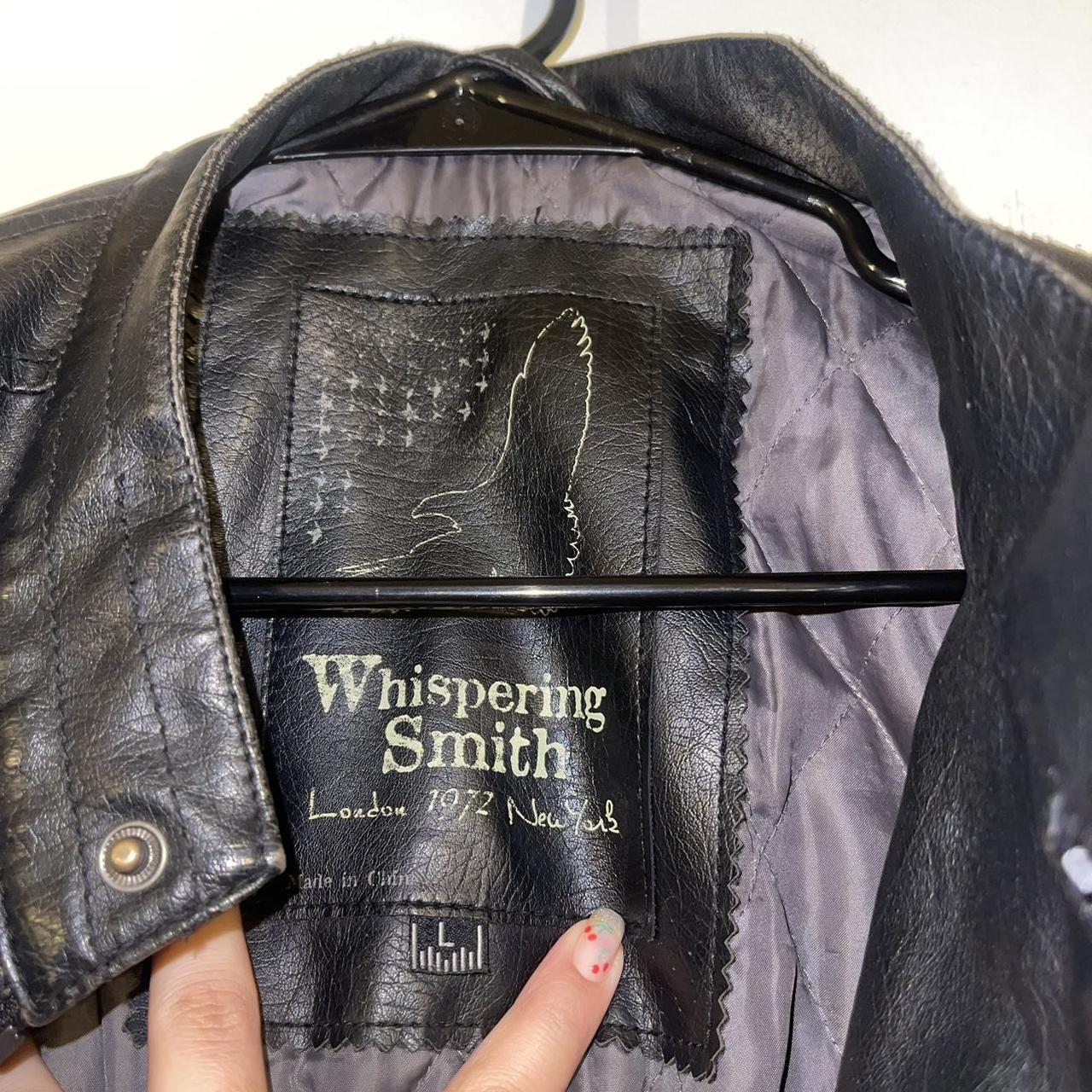 Whispering Smith black leather jacket. Nice... - Depop