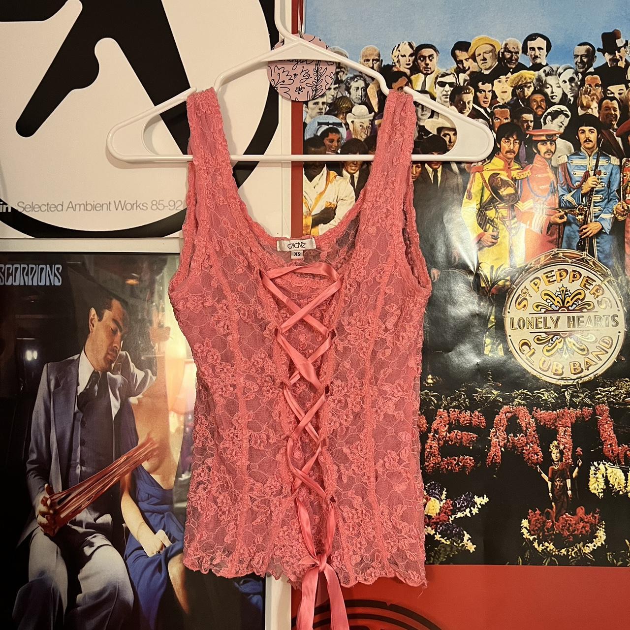 cache vintage/y2k lace top size xs - Depop
