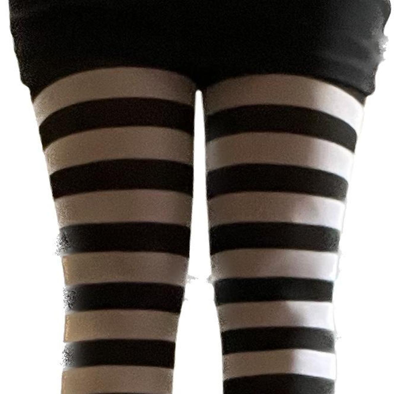 Black and white striped tights! Super funky and... - Depop