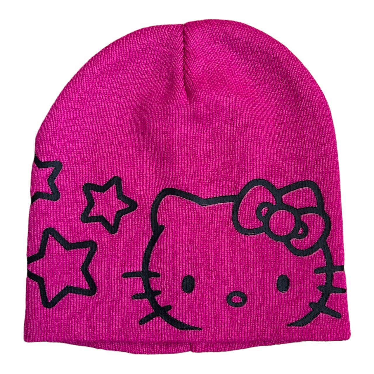 Hello Kitty hot pink star beanie from 2013. Labeled... - Depop