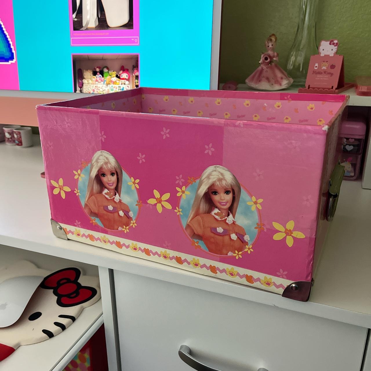 Vintage Barbie doll storage box with metal handles... - Depop